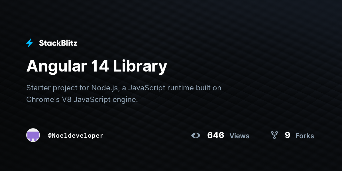 Angular 14 Library - StackBlitz