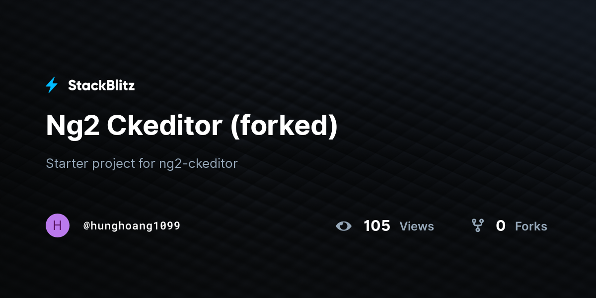 Ng2 Ckeditor (forked) - StackBlitz