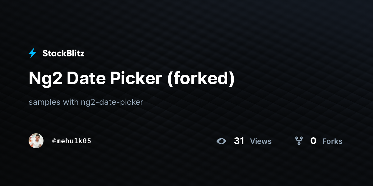 Ng2 Date Picker (forked) - StackBlitz