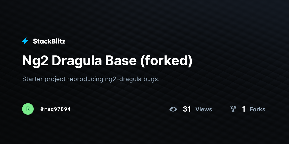 Ng2 Dragula Base Forked Stackblitz