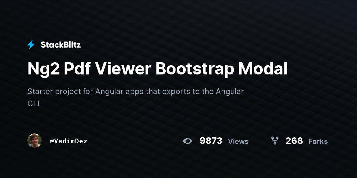 Ng2 Pdf Viewer Bootstrap Modal Stackblitz