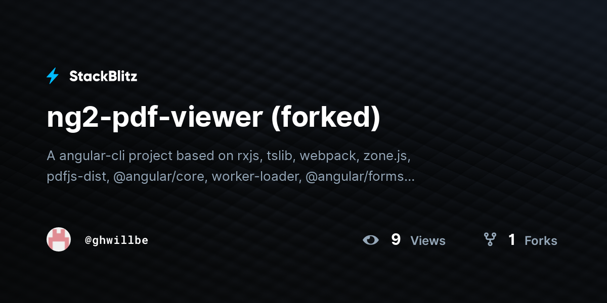 ng2-pdf-viewer (forked) - StackBlitz