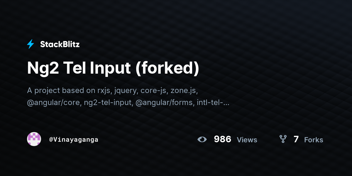 Ng2 Tel Input (forked) - StackBlitz