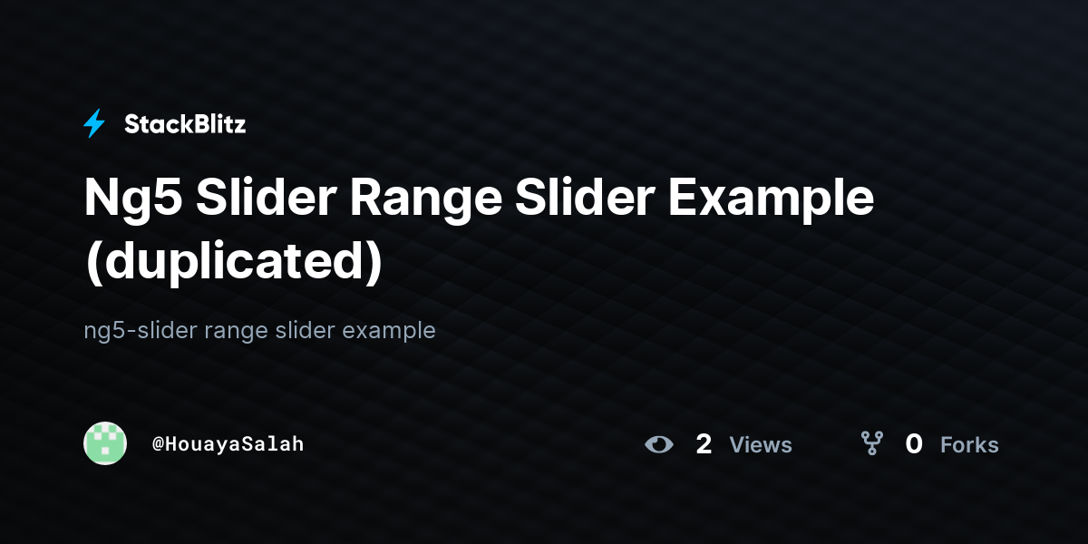 Ng5 Slider Range Slider Example (duplicated) - StackBlitz