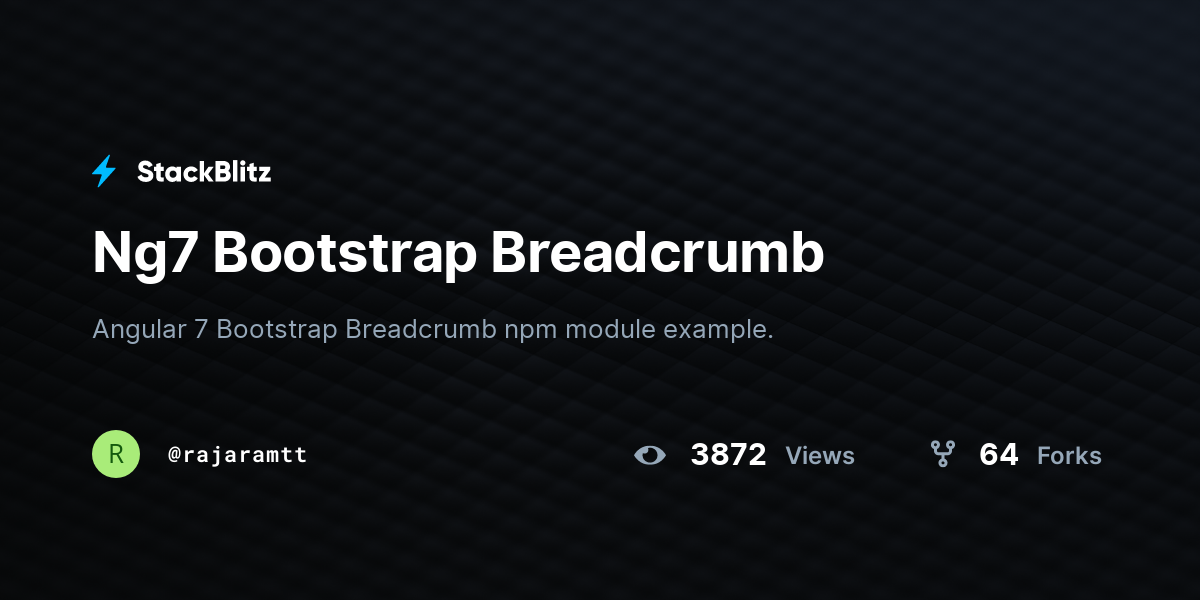 Ng7 Bootstrap Breadcrumb - StackBlitz Ng7 Bootstrap Breadcrumb - StackBlitz