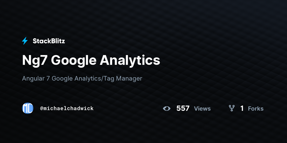 Ng7 Google Analytics - StackBlitz