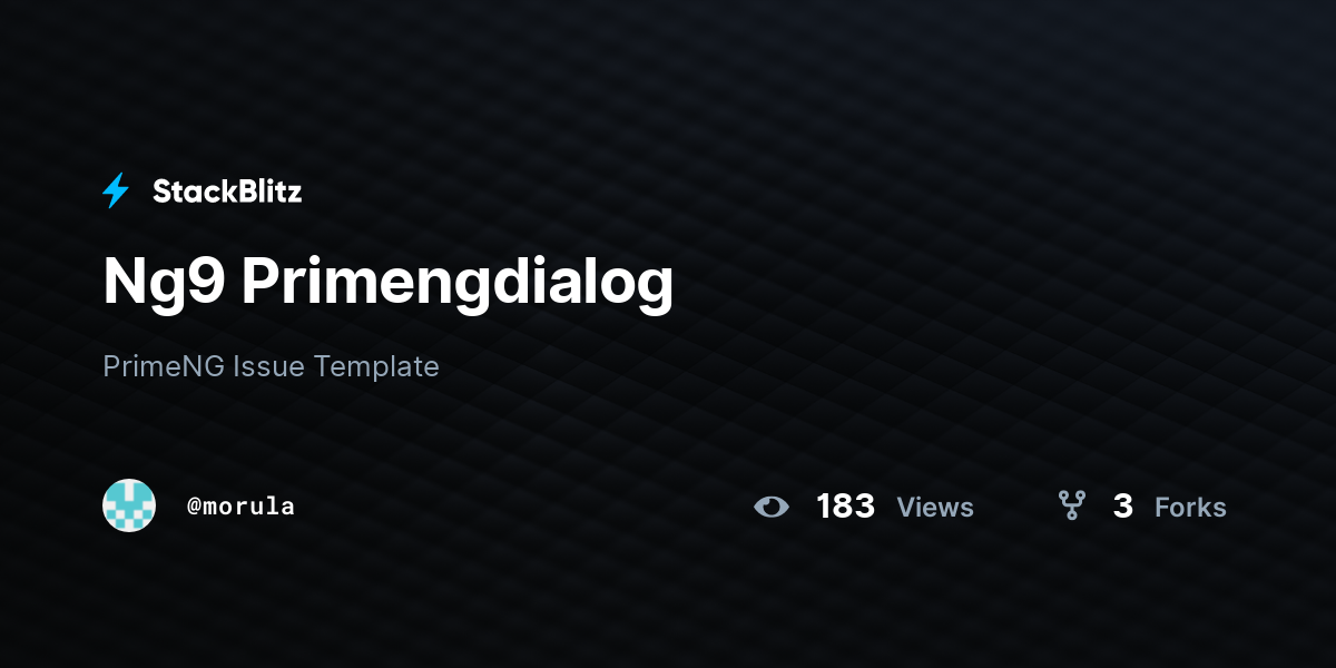 Ng9 Primengdialog - StackBlitz