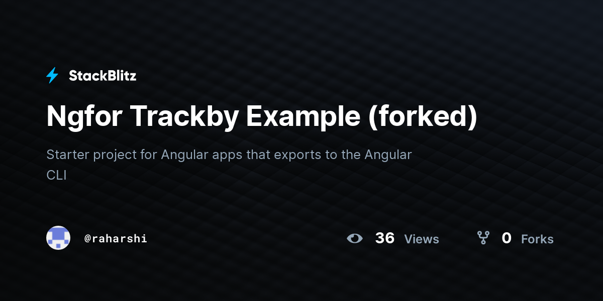 Ngfor Trackby Example Forked Stackblitz 