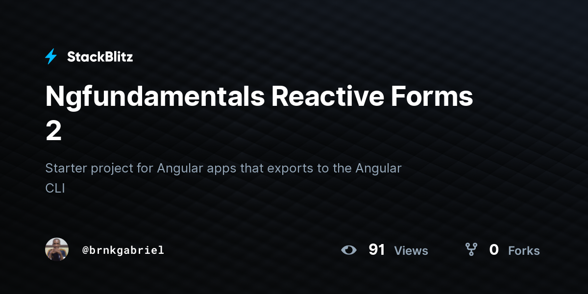 Ngfundamentals Reactive Forms 2 - StackBlitz