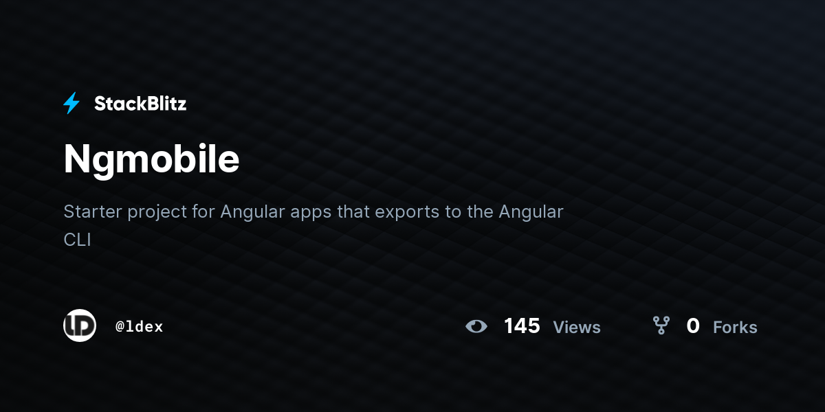 Ngmobile - StackBlitz
