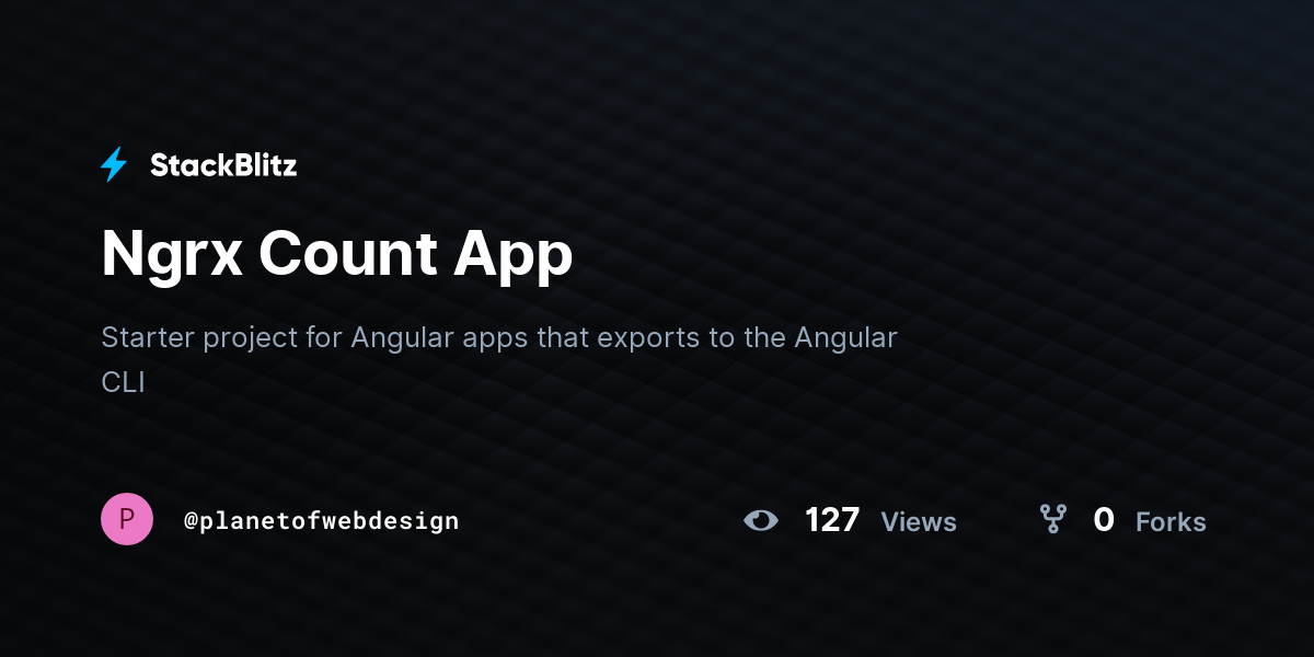 Ngrx Count App - StackBlitz