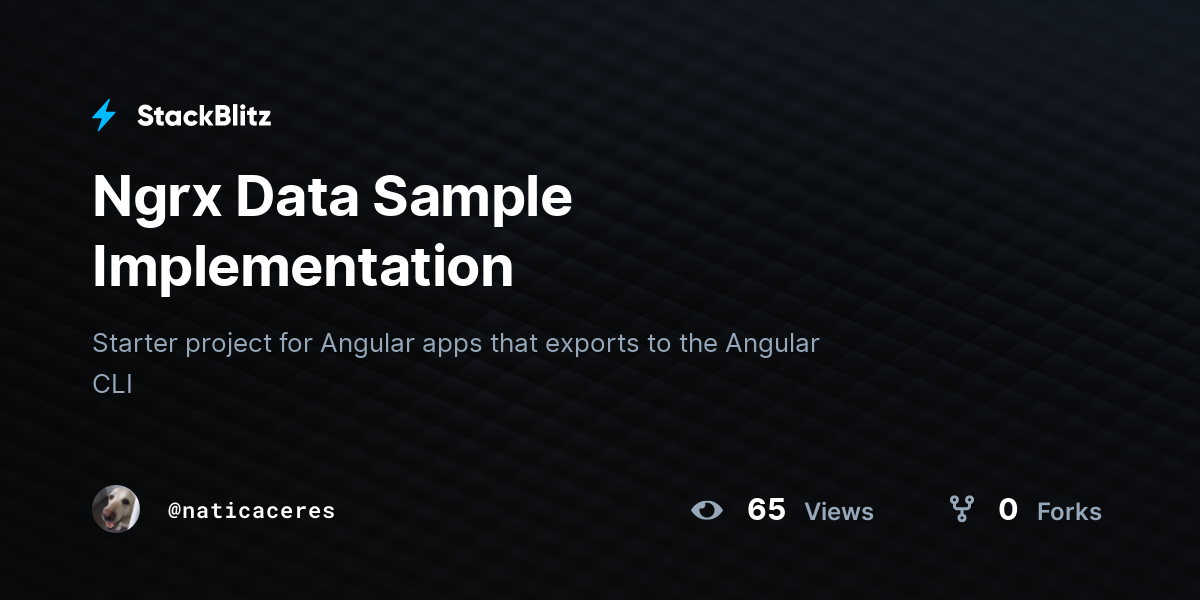 Ngrx Data Sample Implementation - StackBlitz