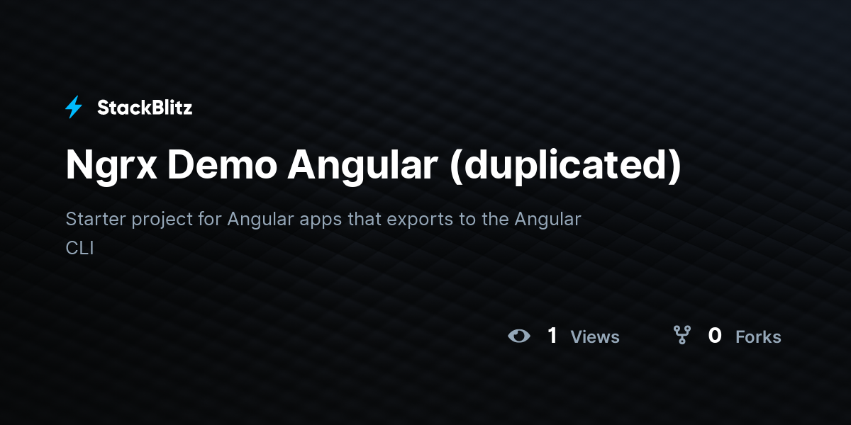 Ngrx Demo Angular (duplicated) - StackBlitz