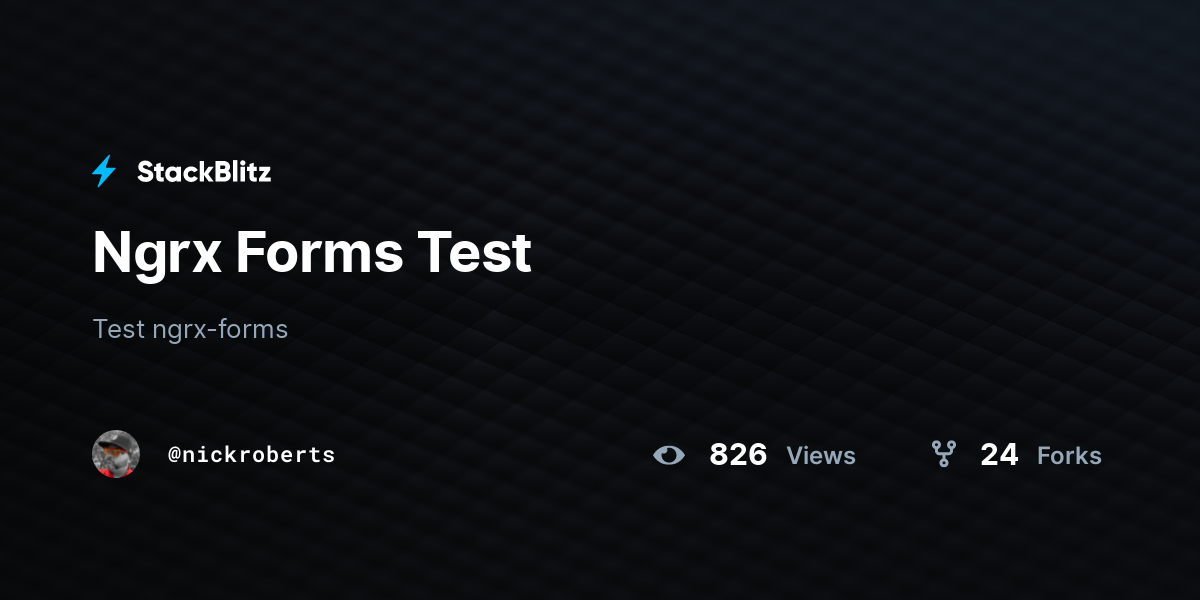 Ngrx Forms Test Stackblitz
