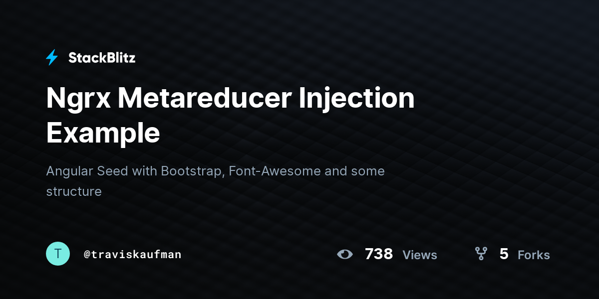 Ngrx Metareducer Injection Example - StackBlitz