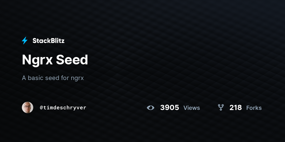 Ngrx Seed - StackBlitz