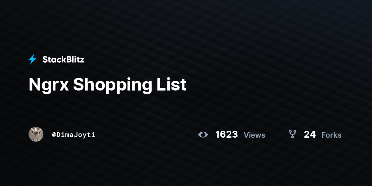 Ngrx Shopping List - StackBlitz