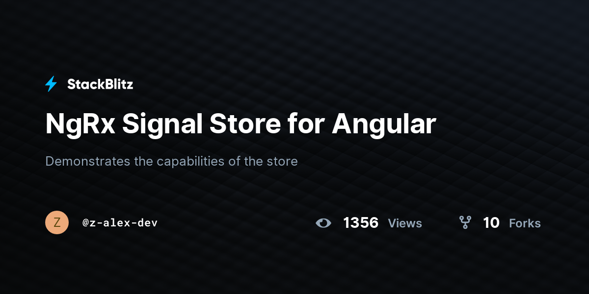 NgRx Signal Store for Angular - StackBlitz