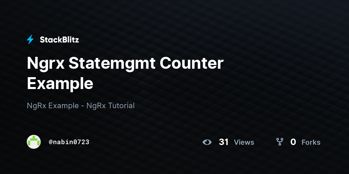 Ngrx Statemgmt Counter Example - StackBlitz Ngrx Statemgmt Counter Example - StackBlitz