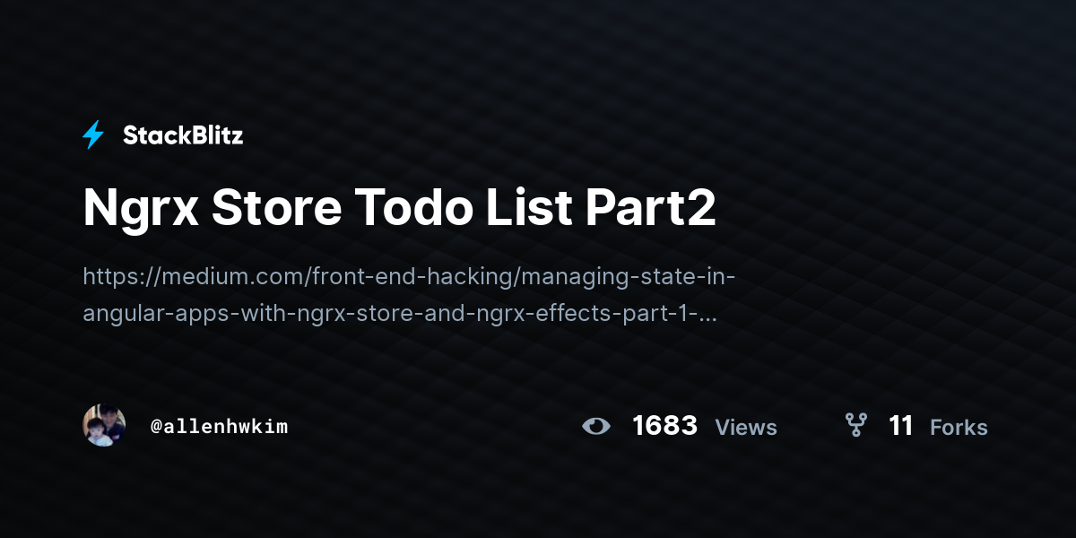 Ngrx Store Todo List Part2 - StackBlitz