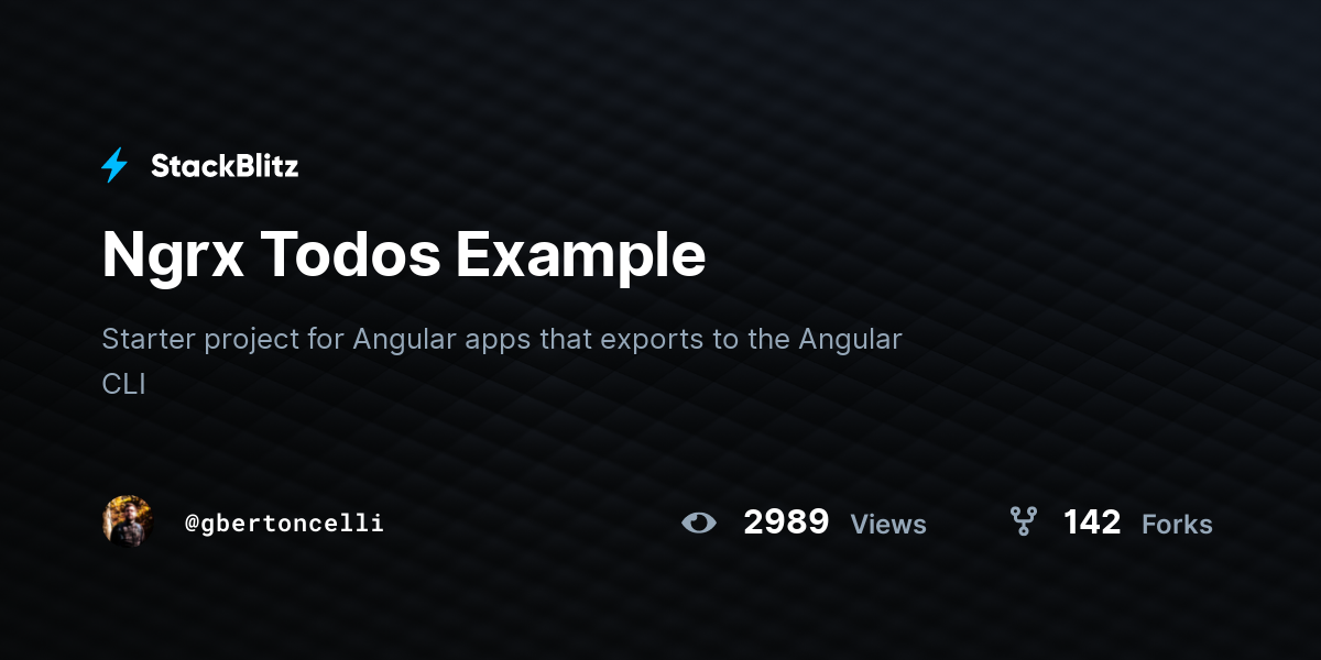 Ngrx Todos Example - StackBlitz