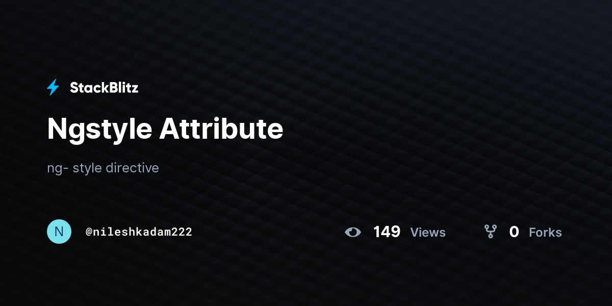 Ngstyle Attribute - StackBlitz