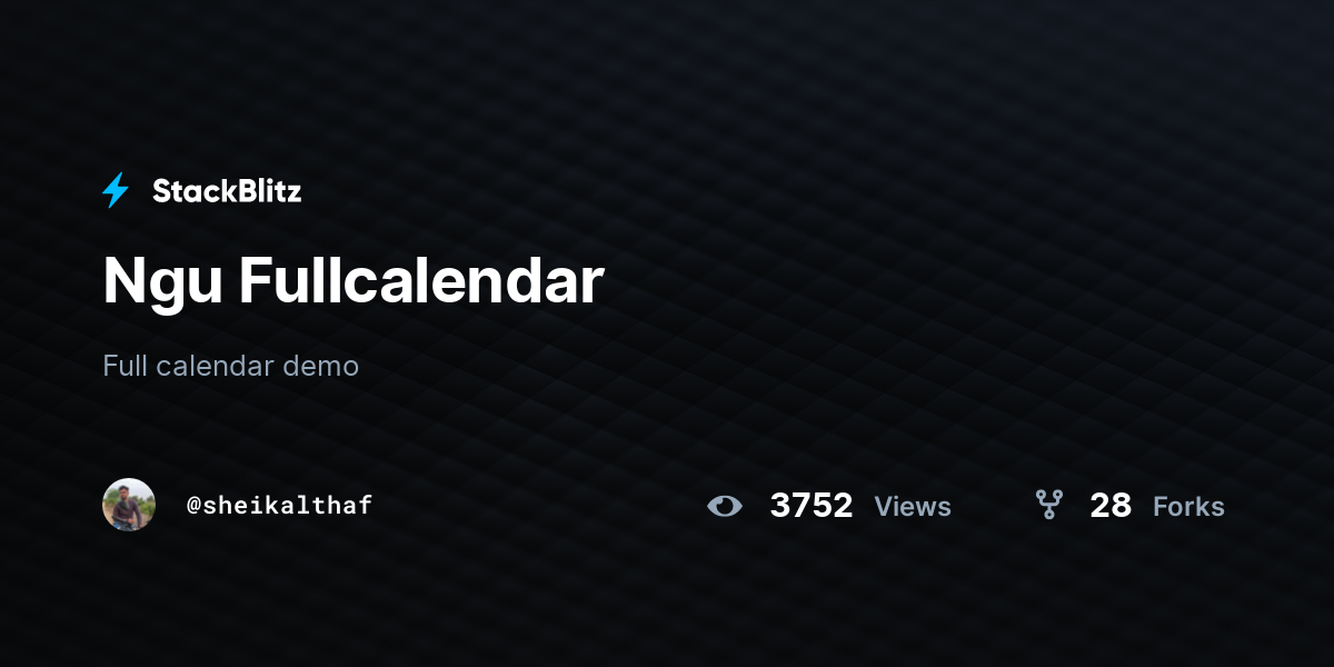 Ngu Fullcalendar - StackBlitz