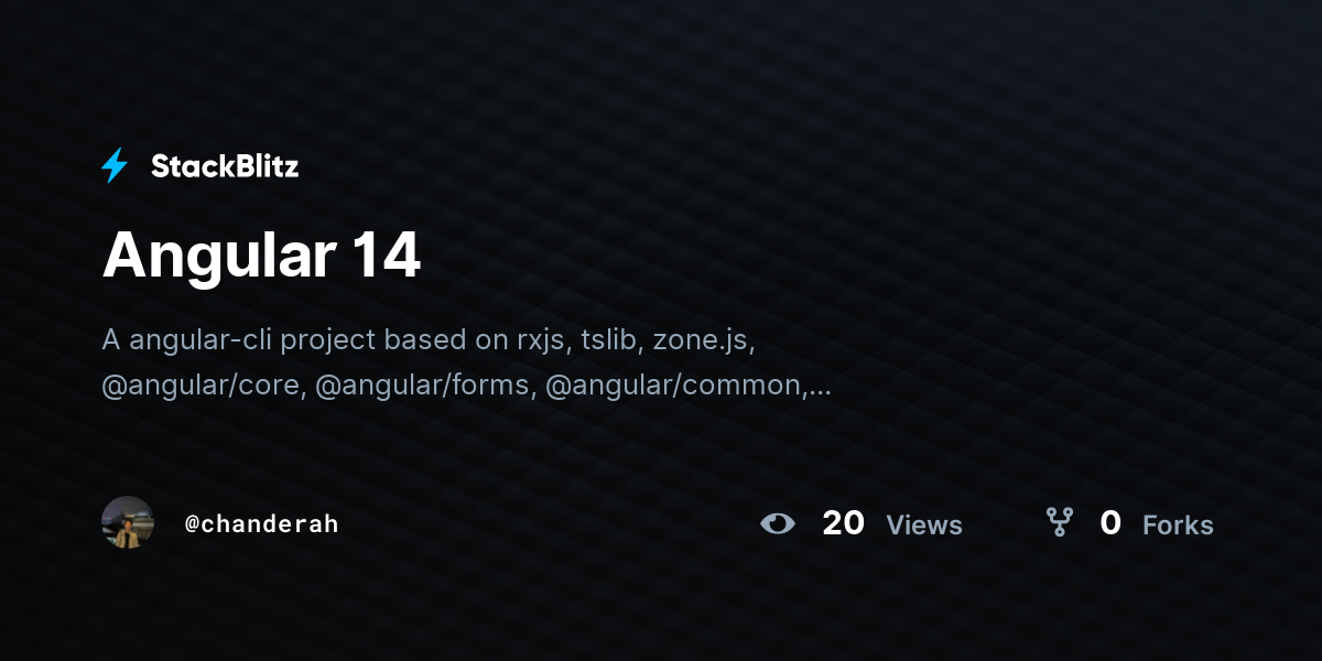 Angular 14 - StackBlitz