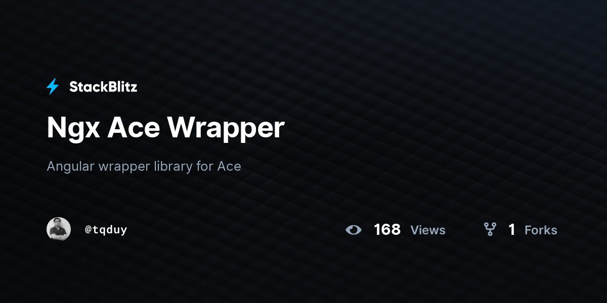 Ngx Ace Wrapper - StackBlitz