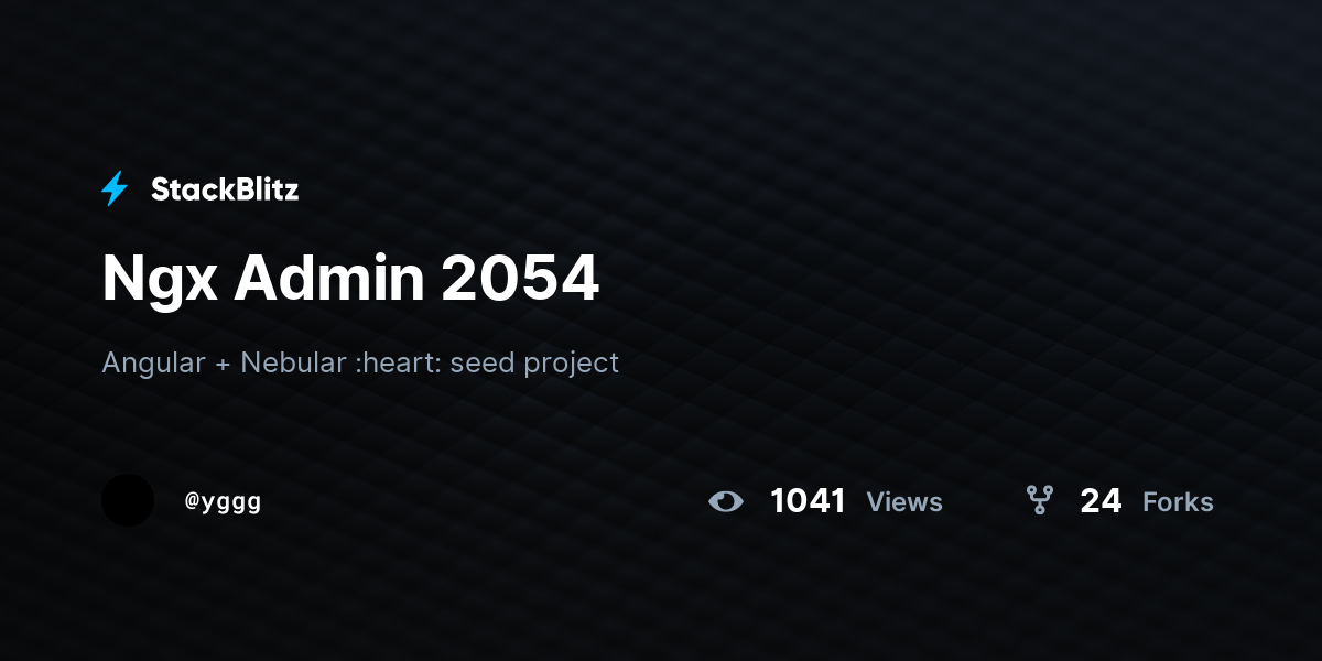 Ngx Admin 2054 - StackBlitz
