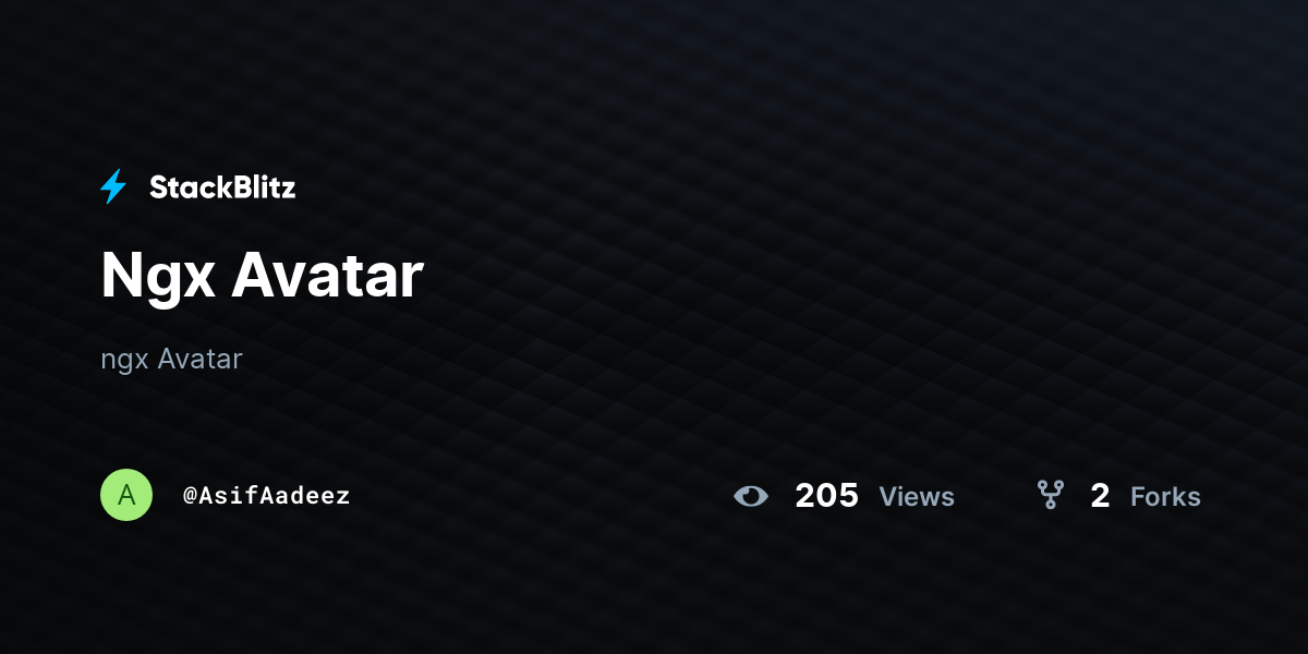 Ngx Avatar - StackBlitz