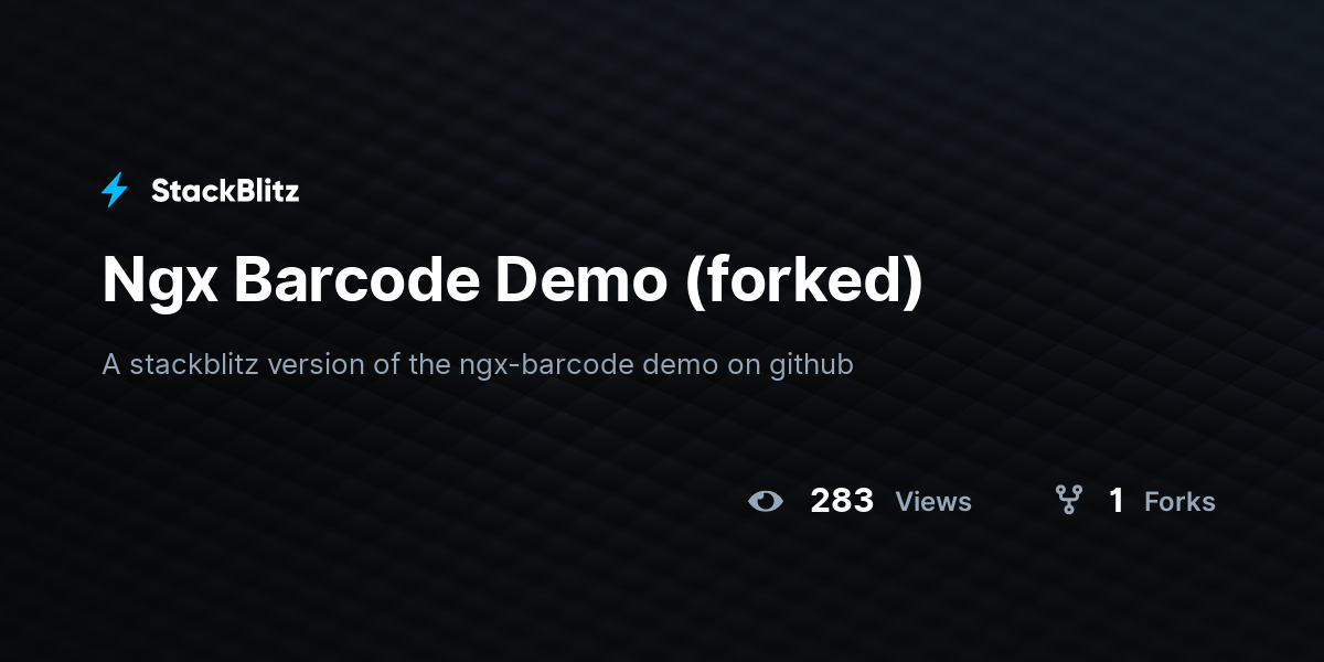Ngx Barcode Demo (forked) - StackBlitz