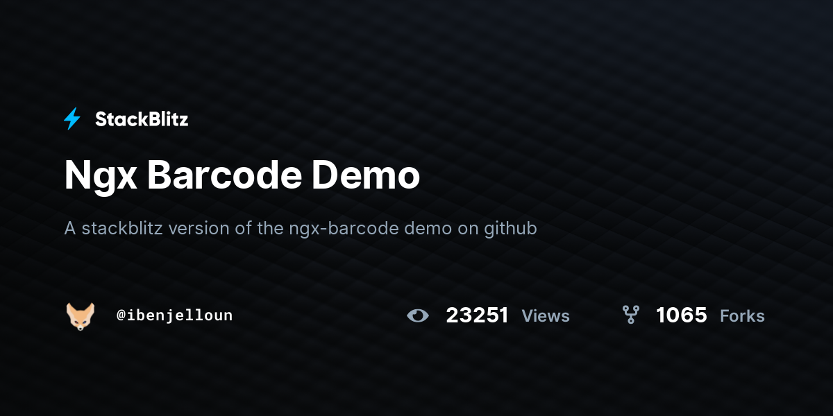Ngx Barcode Demo - StackBlitz