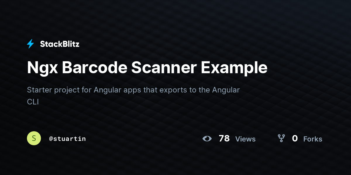 Ngx Barcode Scanner Example - StackBlitz