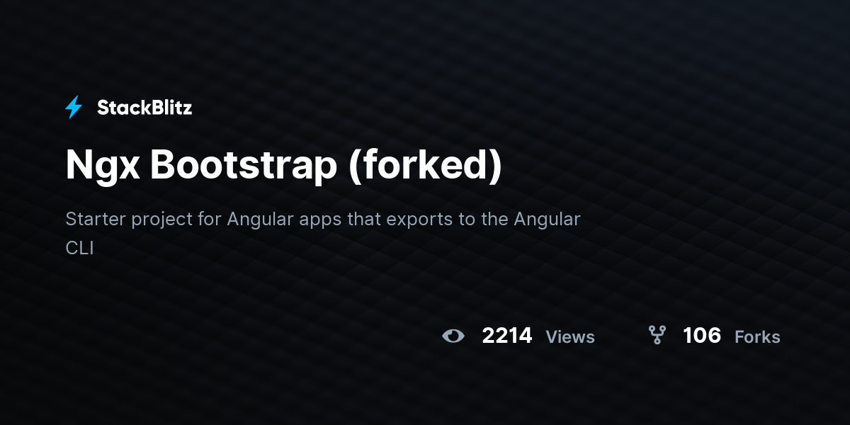 Ngx Bootstrap (forked) - StackBlitz