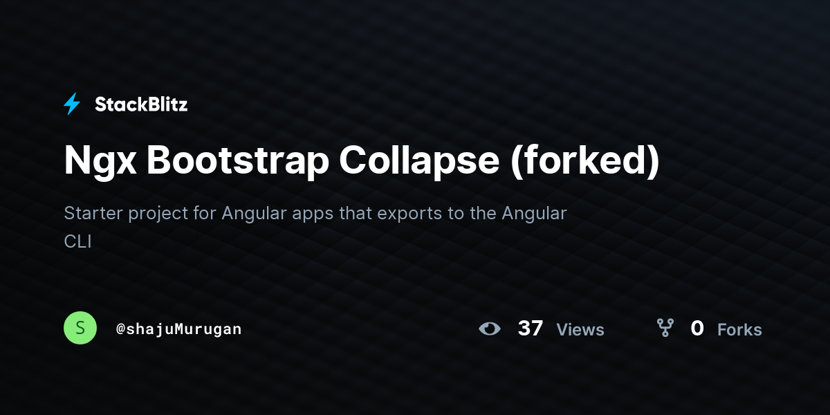 Ngx Bootstrap Collapse (forked) - StackBlitz Ngx Bootstrap Collapse (forked) - StackBlitz