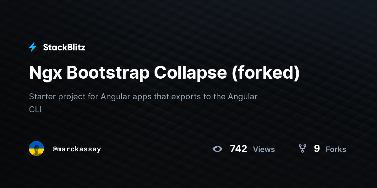 Ngx Bootstrap Collapse (forked) - StackBlitz