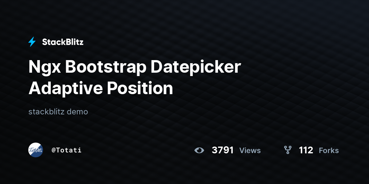 Ngx Bootstrap Datepicker Adaptive Position - StackBlitz