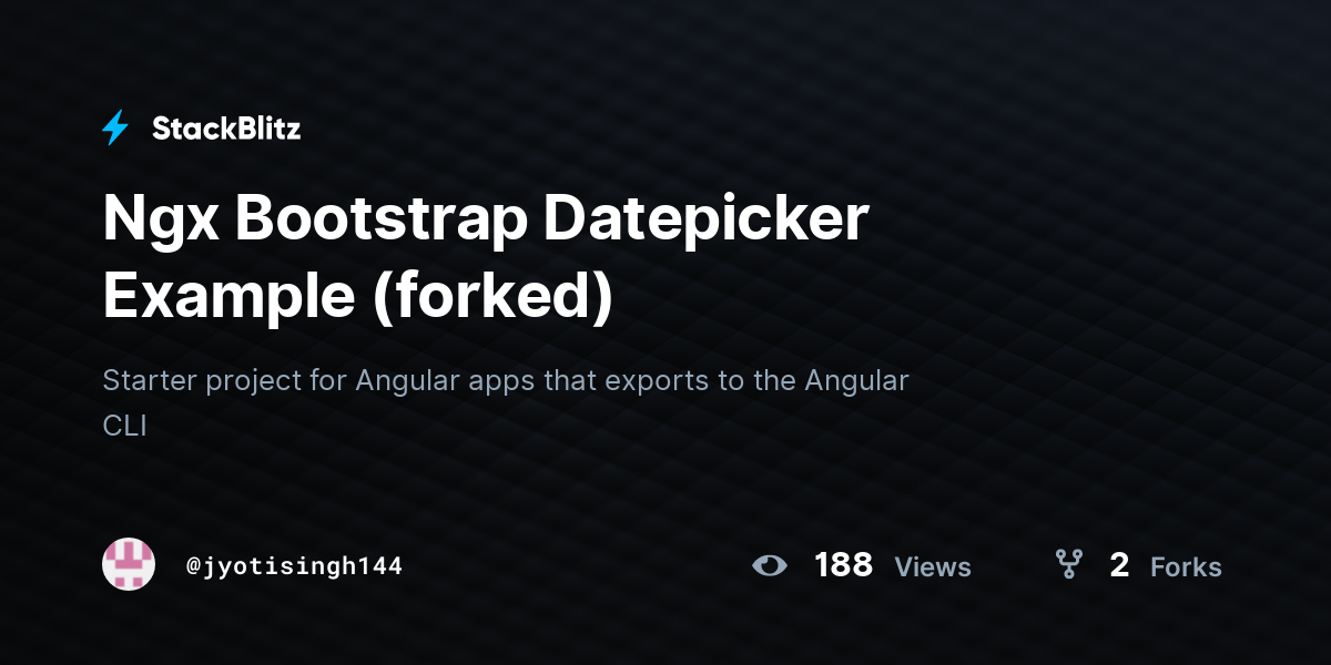 Ngx Bootstrap Datepicker Example (forked) - StackBlitz