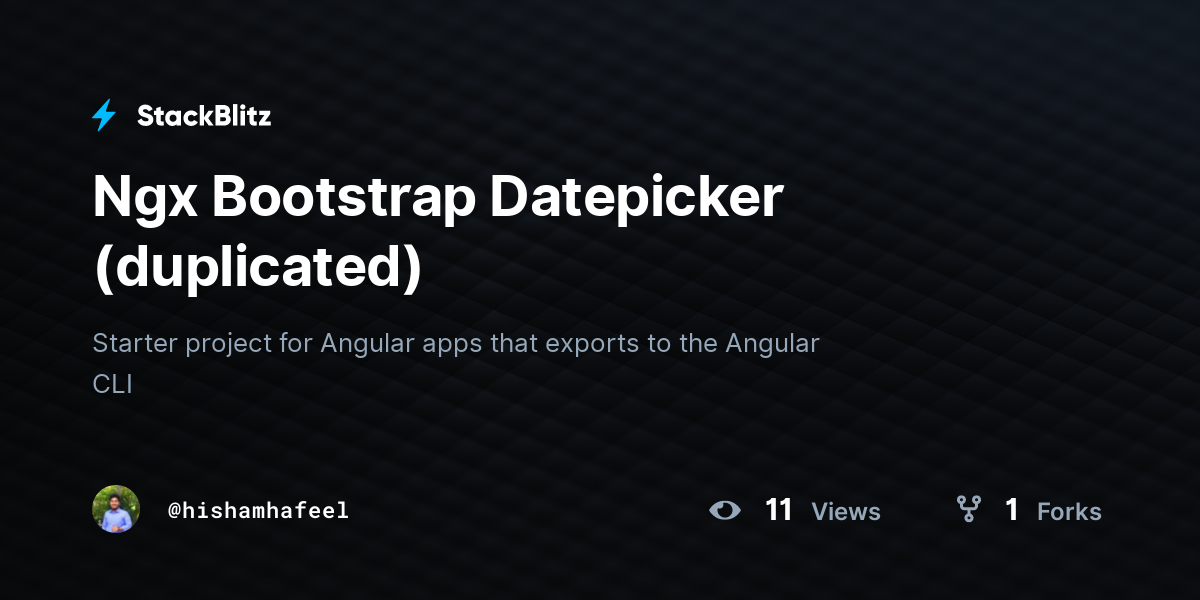 Ngx Bootstrap Datepicker (duplicated) - StackBlitz