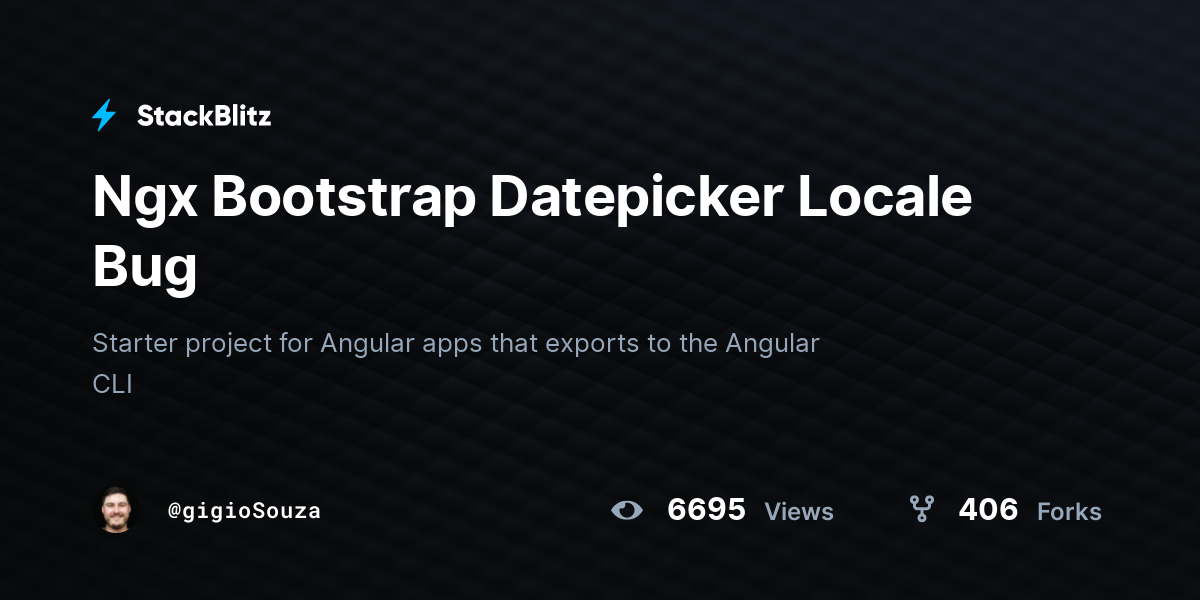 Ngx Bootstrap Datepicker Locale Bug - StackBlitz