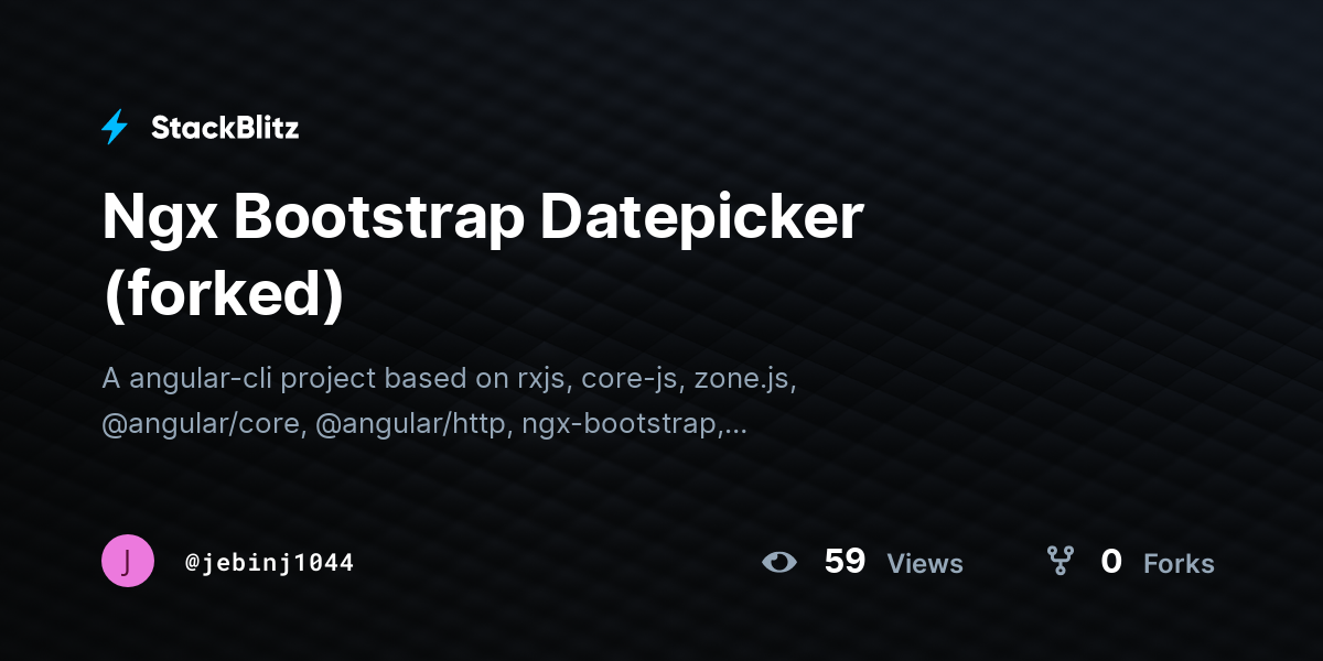 Ngx Bootstrap Datepicker (forked) - StackBlitz