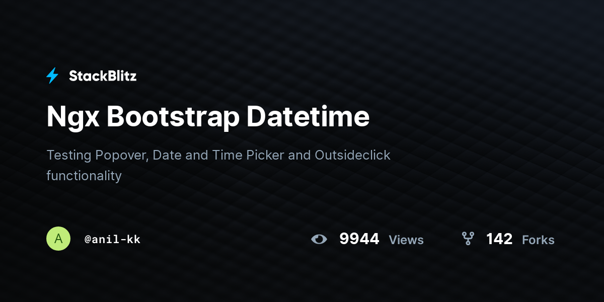 Ngx Bootstrap Datetime - StackBlitz Ngx Bootstrap Datetime - StackBlitz