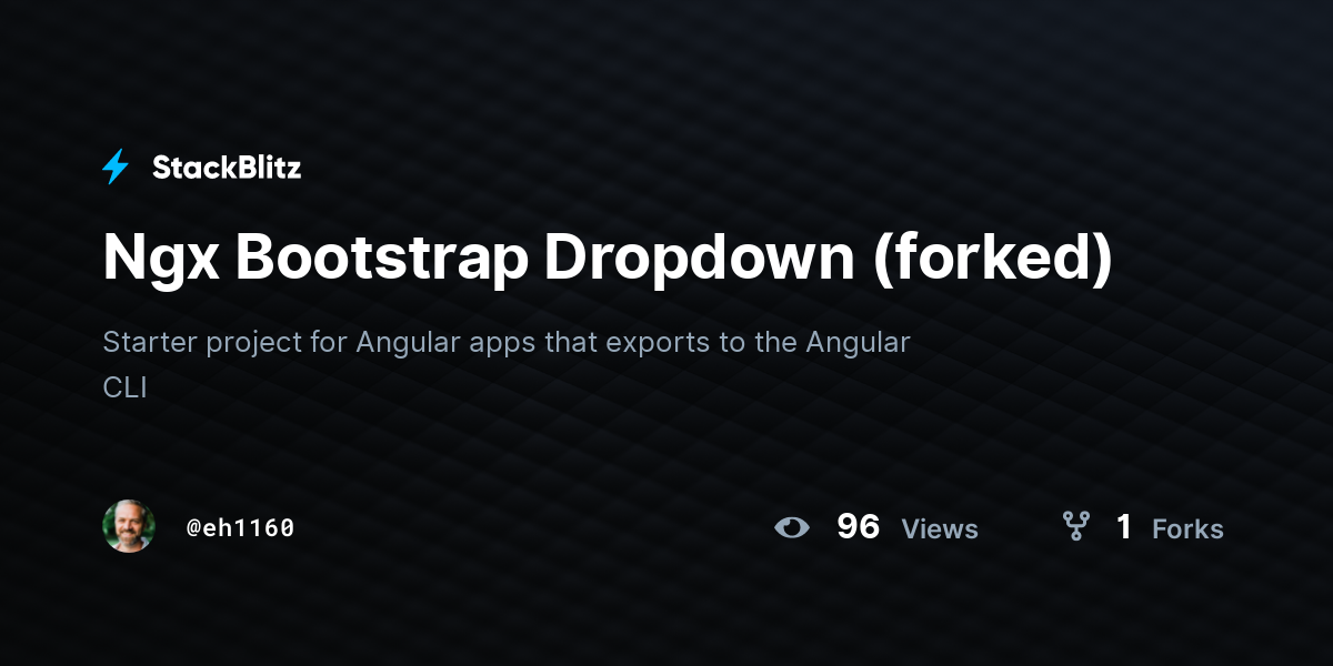 Ngx Bootstrap Dropdown (forked) - StackBlitz