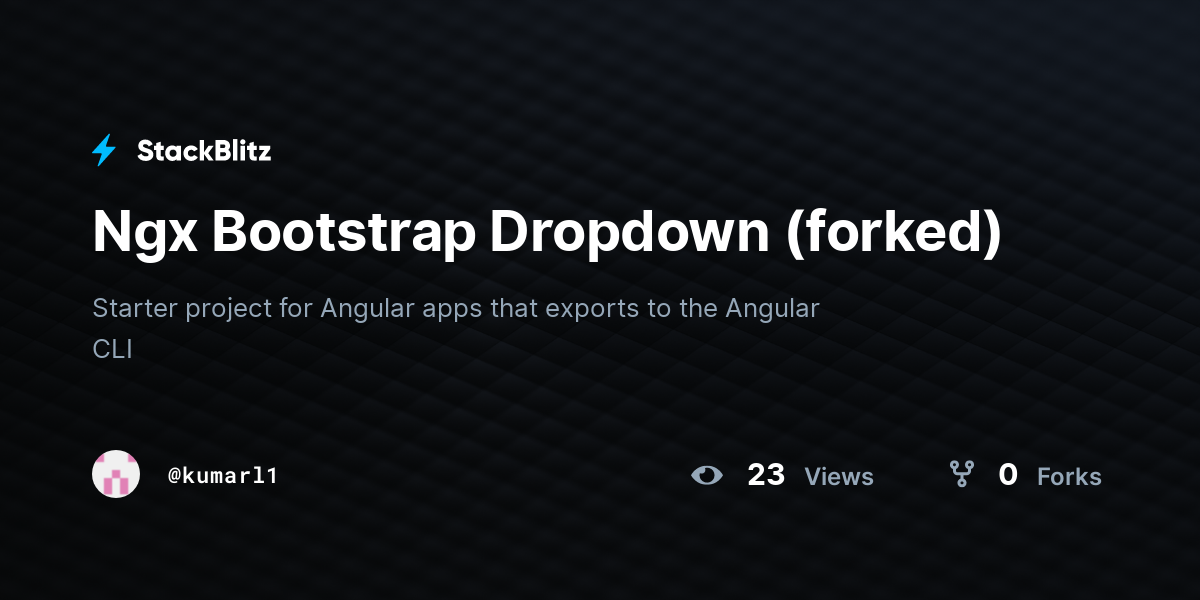 Ngx Bootstrap Dropdown (forked) - StackBlitz