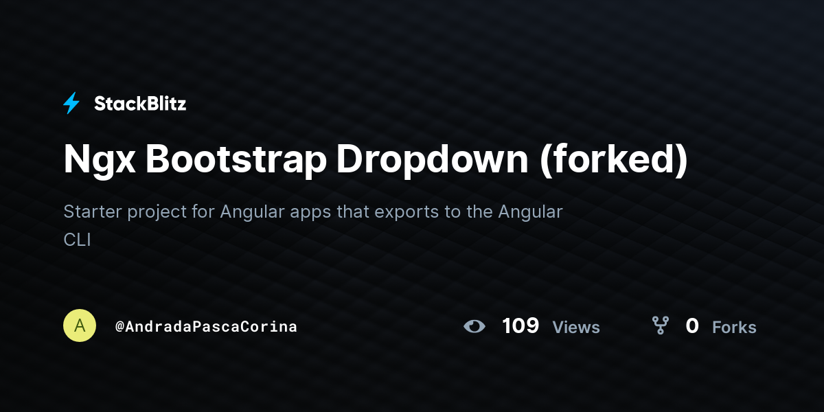 Ngx Bootstrap Dropdown (forked) - StackBlitz