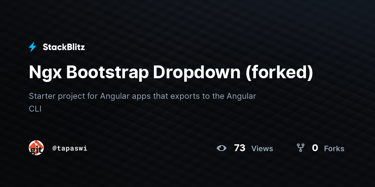 Ngx Bootstrap Dropdown (forked) - StackBlitz