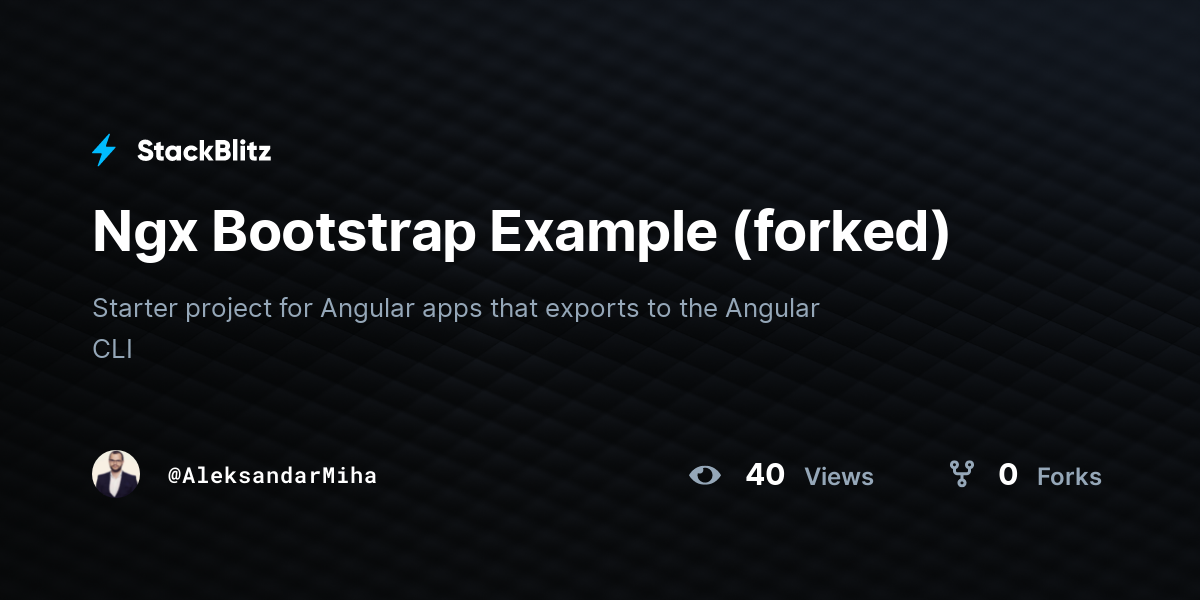 Ngx Bootstrap Example (forked) - StackBlitz Ngx Bootstrap Example (forked) - StackBlitz
