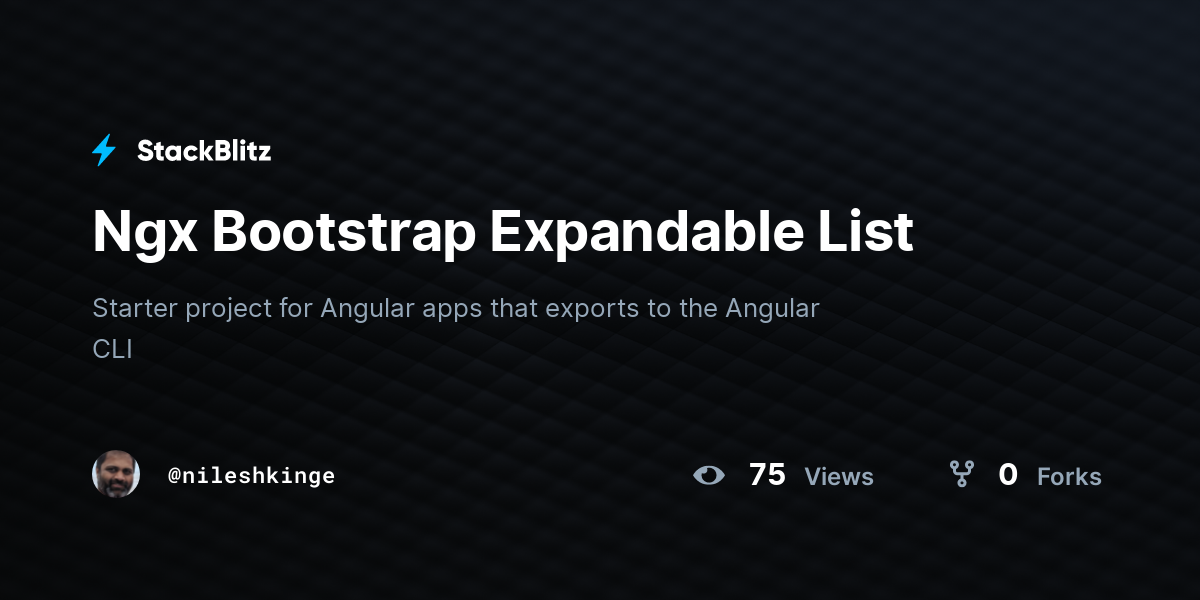Ngx Bootstrap Expandable List - StackBlitz