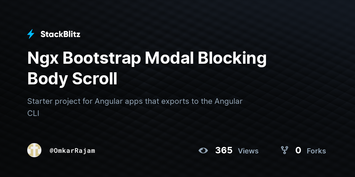 Ngx Bootstrap Modal Blocking Body Scroll - StackBlitz Ngx Bootstrap Modal Blocking Body Scroll - StackBlitz